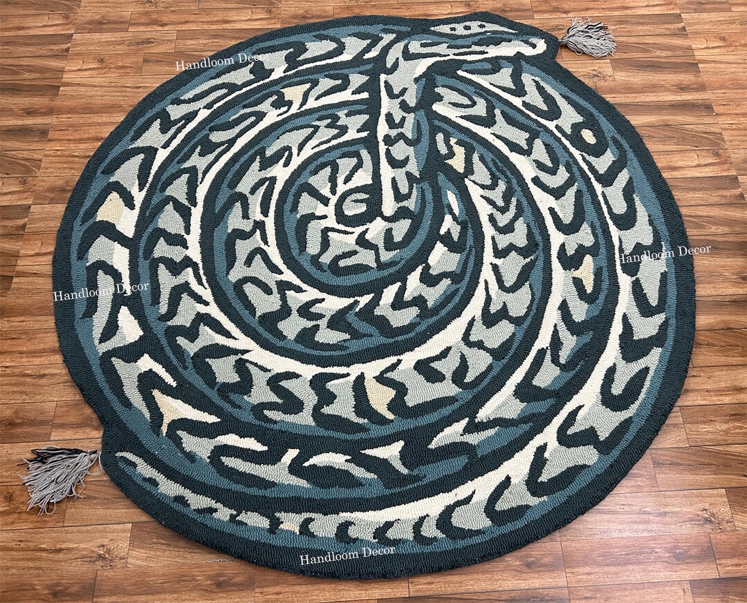 Handmade Rug, Snake Print Rug, Hand Tufted Rug, Home Decor Rug, Tufting ...