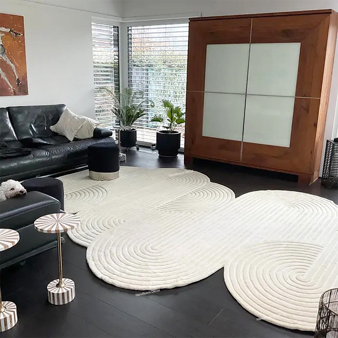 Irregular Shape Rug Hand Tufted Rug Handmade Rug Living Room Rug ...