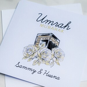 Umrah Mubarak, Hajj Mubarak Islamic Greeting Card With Gold Detailing ...