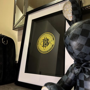 BTC Bitcoin 24K Gold Foil Picture & Frame A4 - Etsy
