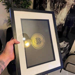 BTC Bitcoin 24K Gold Foil Picture & Frame A4 - Etsy