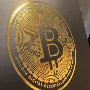 BTC Bitcoin 24K Gold Foil Picture & Frame A4 - Etsy