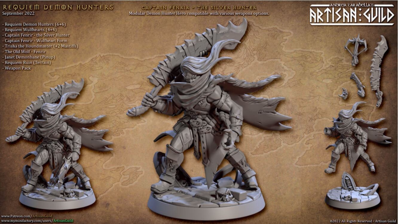 Flexible Resin Dnd Miniature Fantasy Werewolf Captain Fenrir - Etsy