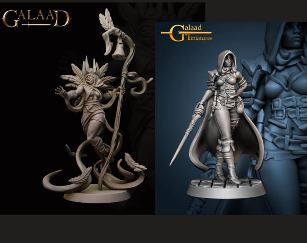 Flexible Resin Dnd Miniature Fantasy Female Pinup Rogue Raven Crow ...