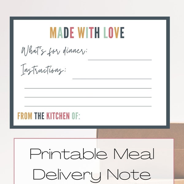 Printable Meal Cards - Etsy