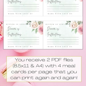 Printable Meal Delivery Note | Meal Train Label | Printable Meal Train ...