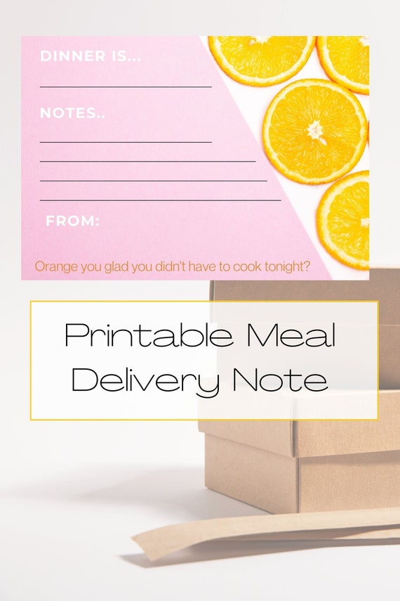 Printable Meal Delivery Note Meal Train Label Printable - Etsy