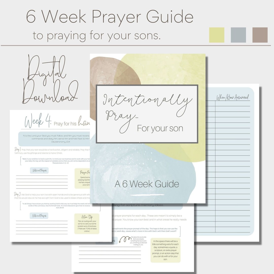 Praying for Sons Prayer Guide | Digital Prayer Guide | Printable Prayer ...