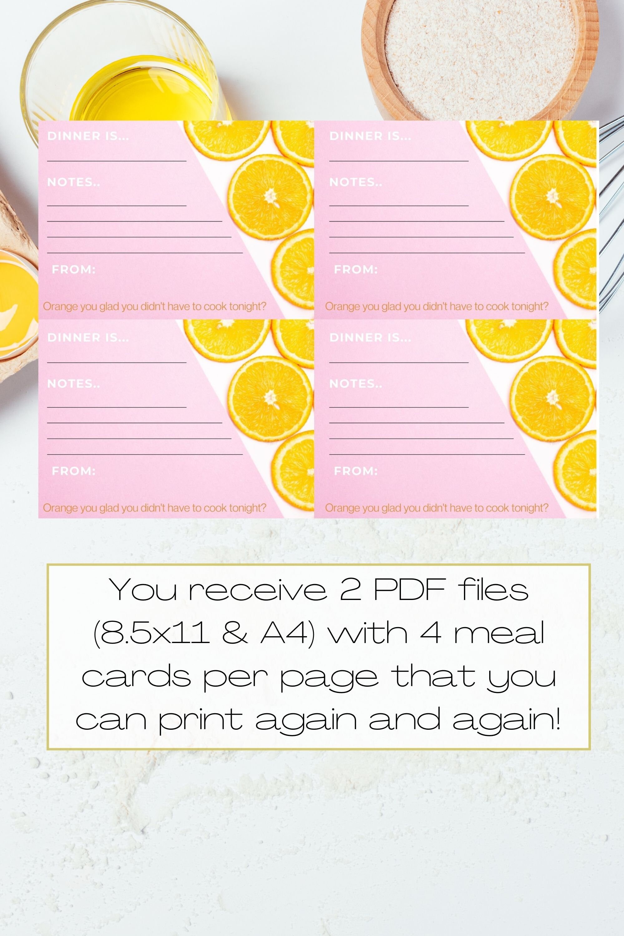Printable Meal Delivery Note | Meal Train Label | Printable Meal Train ...