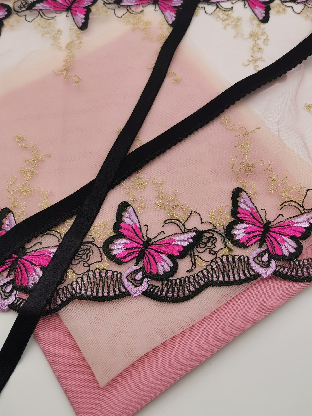 Bra DIY Lingerie Making Non Stretch Lace Kit Butterflies 29cm Wide - Etsy