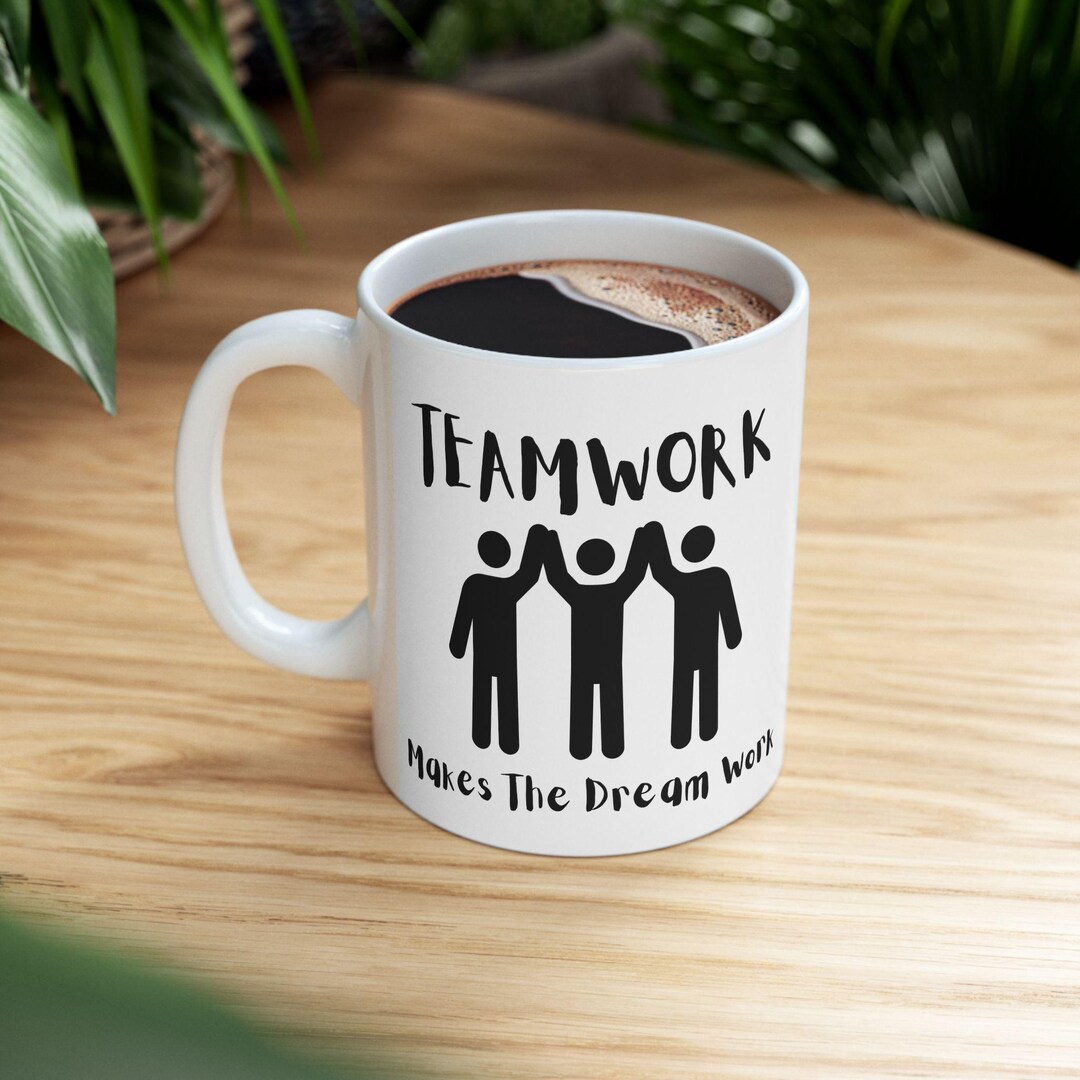 Teamwork Ceramic Mug, Office Gift, Coworker Appreciation Present, Tea ...