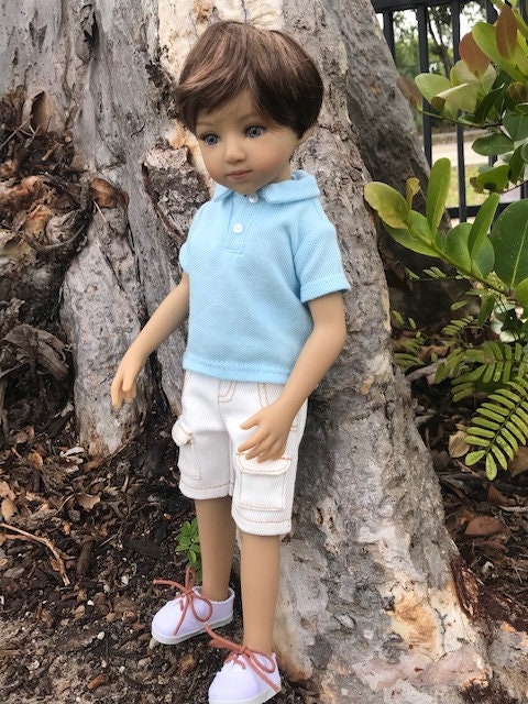 Doll Outfit for 13-inch Dolls, Set Includes: Cargo Shorts, Polo Top ...
