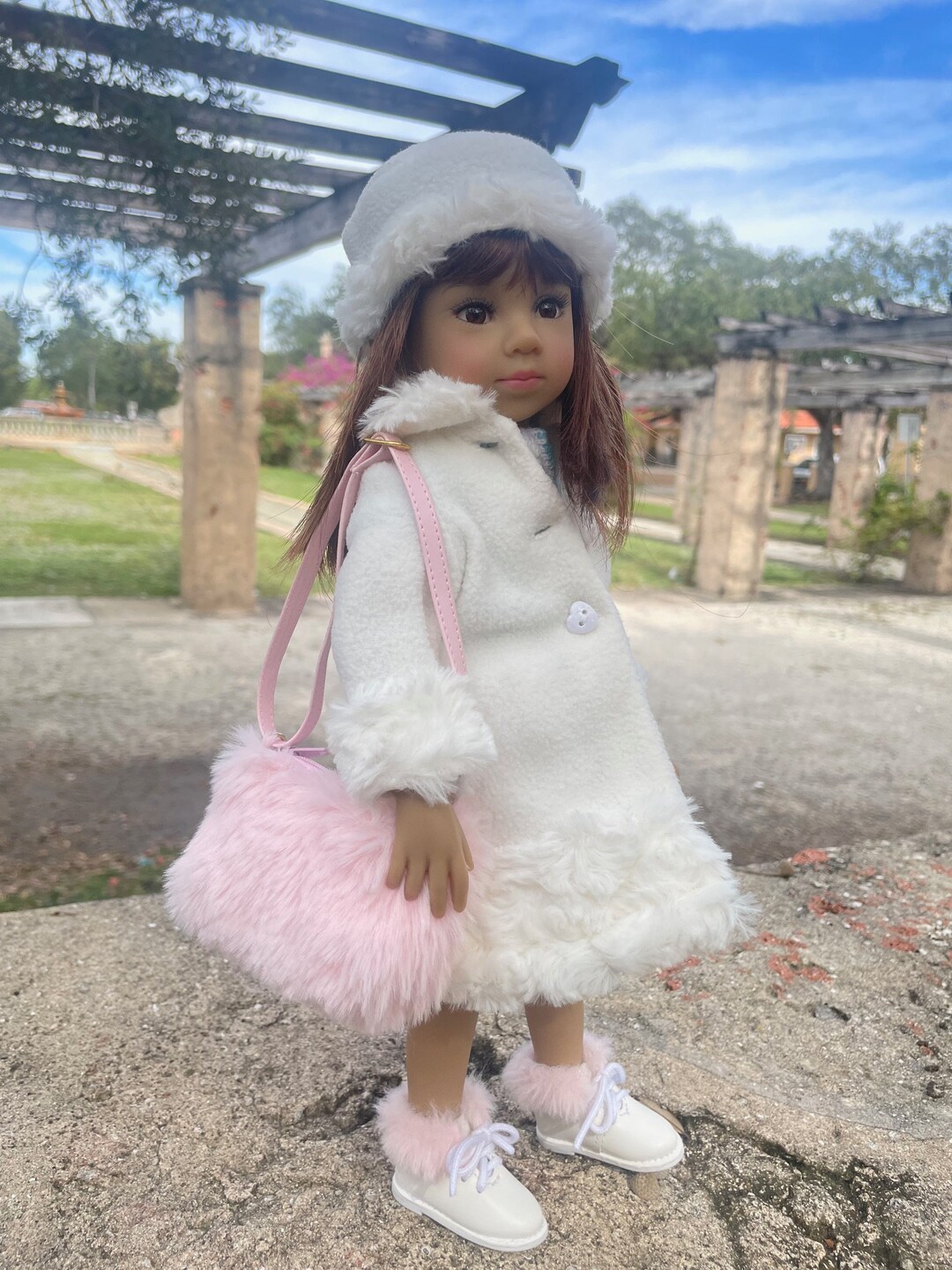 Doll White Winter Coat Set, Fits 13 Inch Dolls and Little Darlings by ...