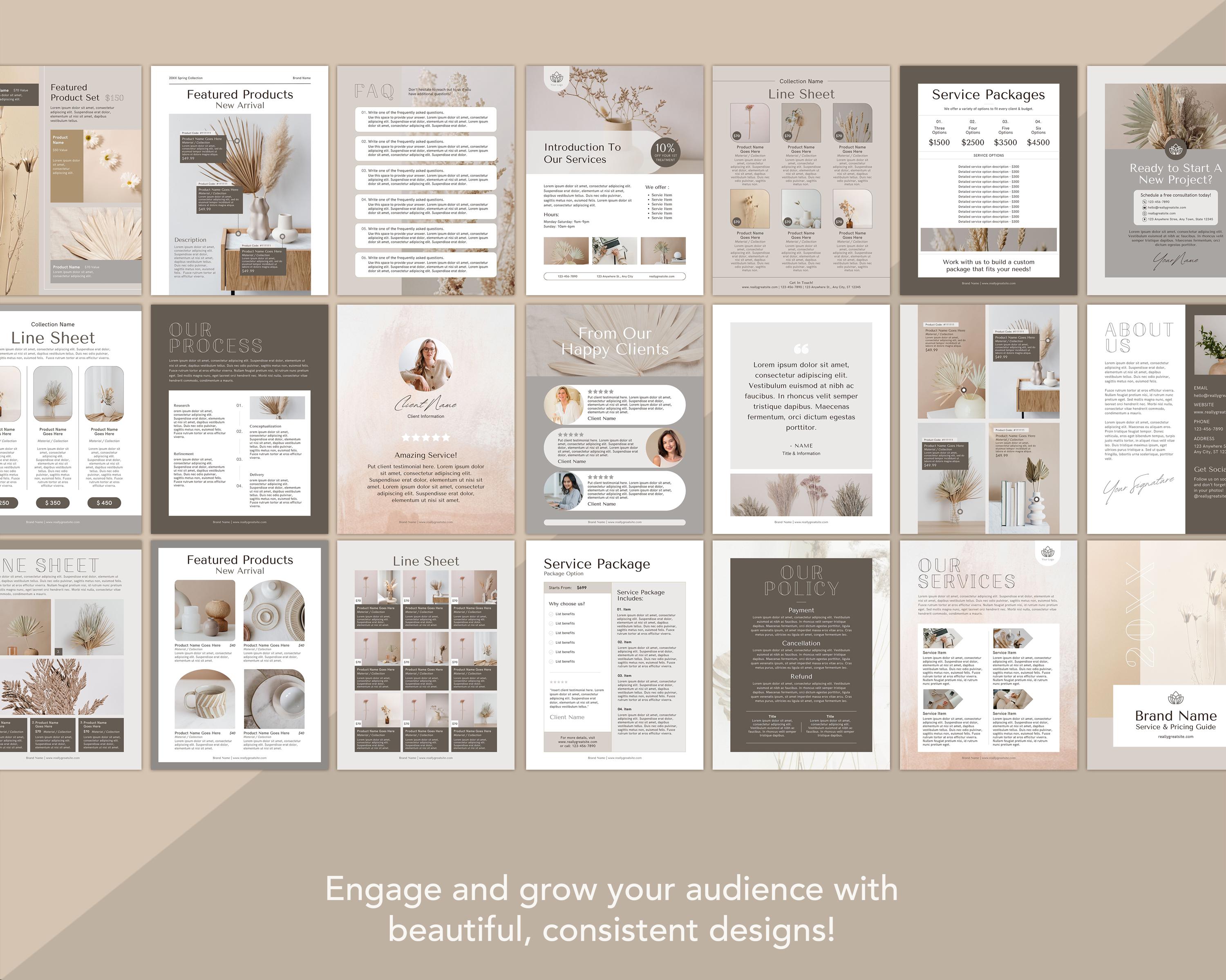 Line Sheet Catalog Editable Canva Templates: 50 Pages Printable Catalog ...