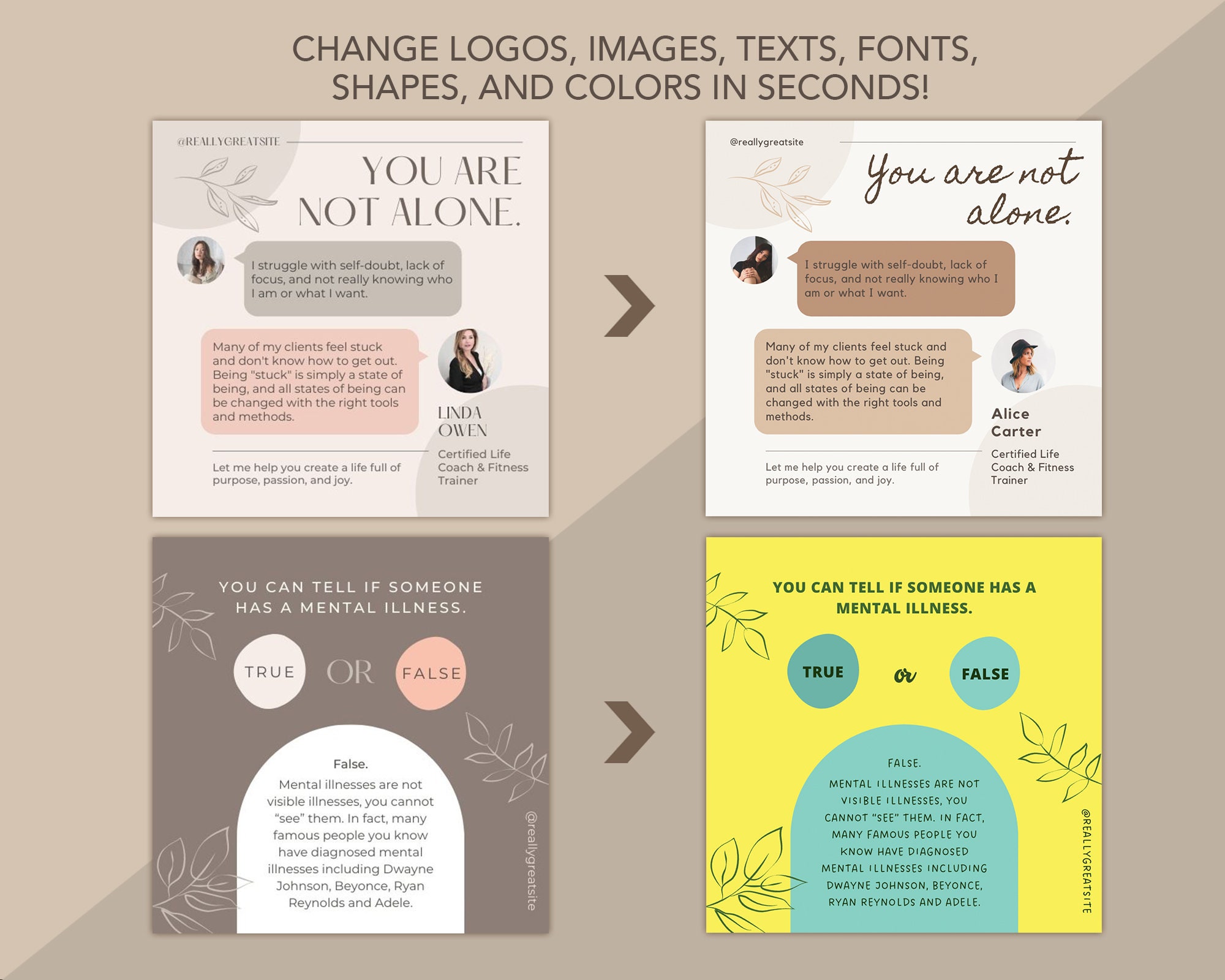 50 Wellness Posts Volume 2 Editable CANVA Templates - Etsy