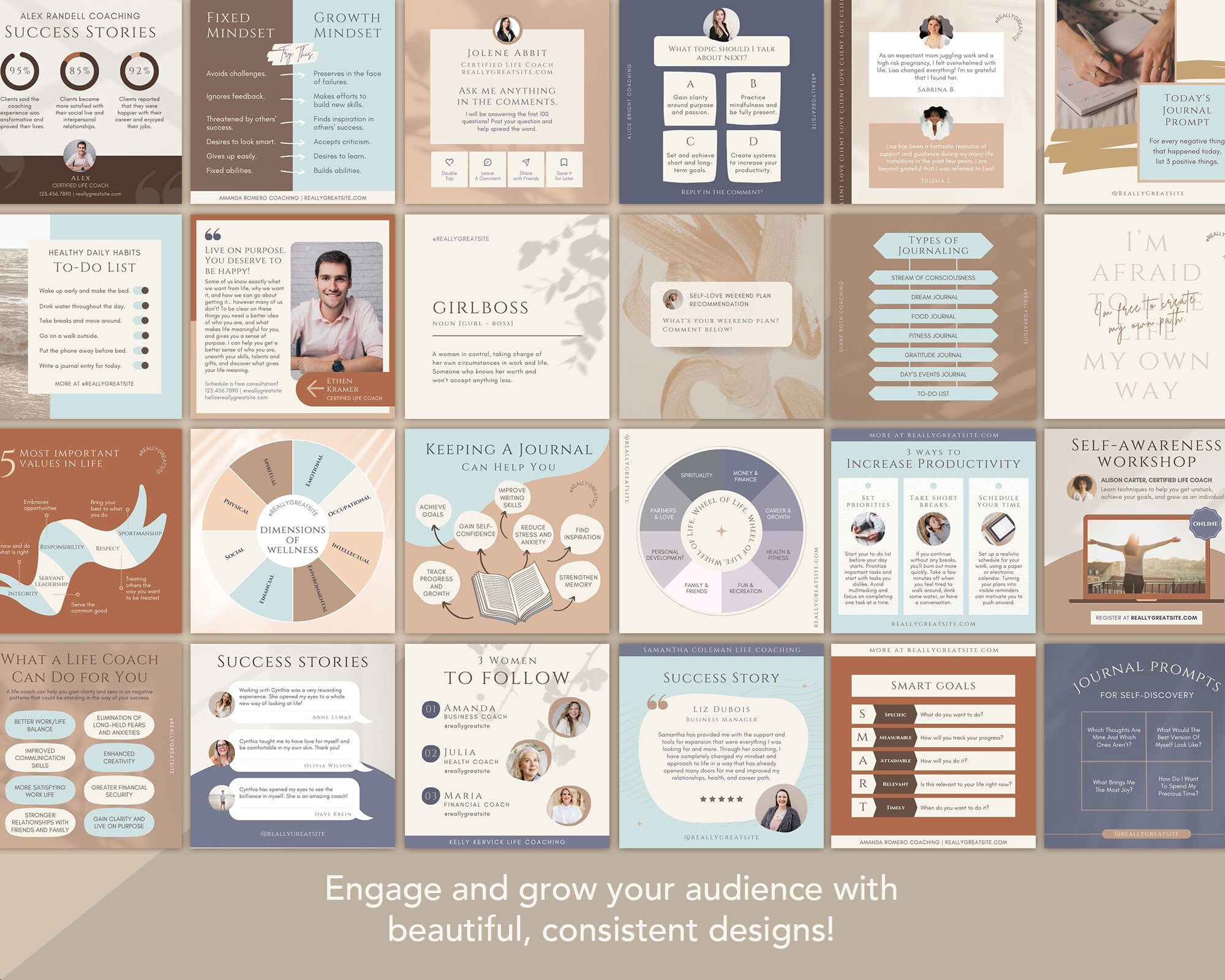 50 Life Coach Templates Volume 1 Lifestyle & Health - Etsy