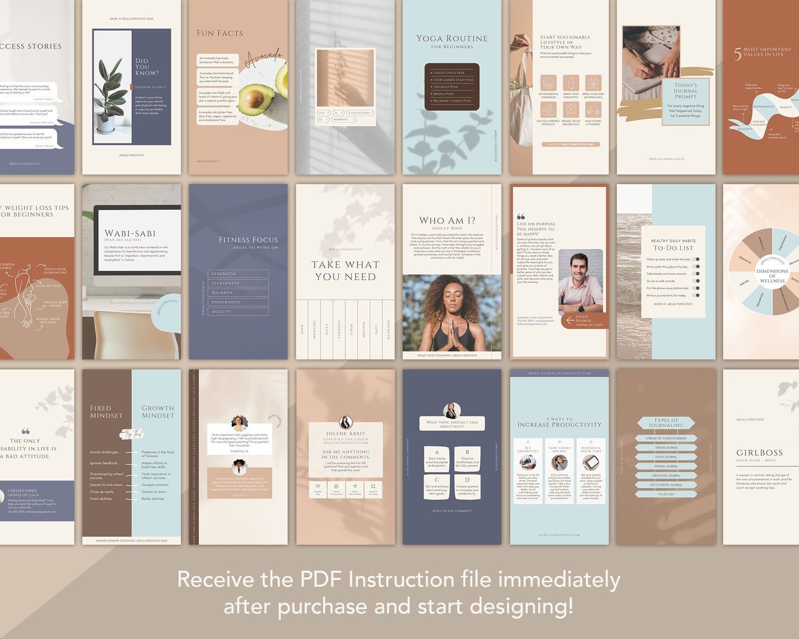 50 Life Coach Templates Volume 1 Lifestyle & Health - Etsy