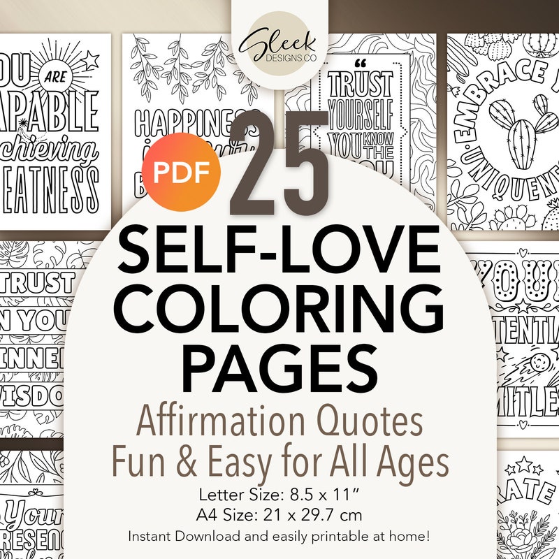 Mindful Quotes Coloring - Etsy