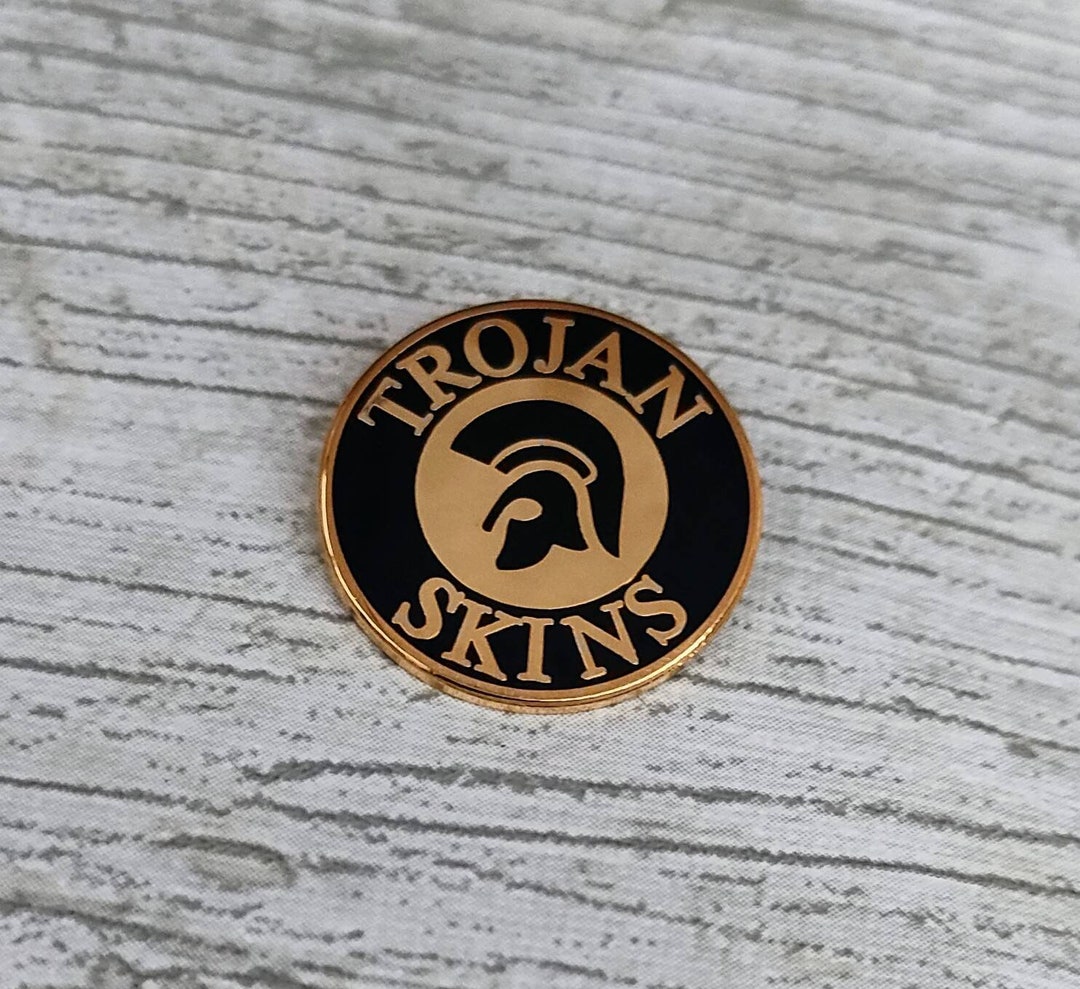 Trojan Skin Metal Pin - Etsy
