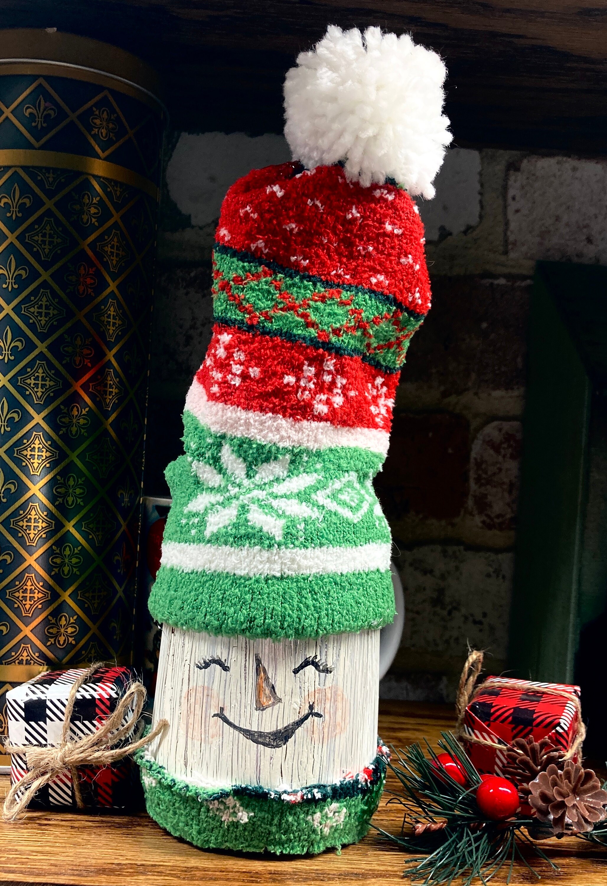 Adorable Hand Painted Snowmen on Glass Bottle - Etsy