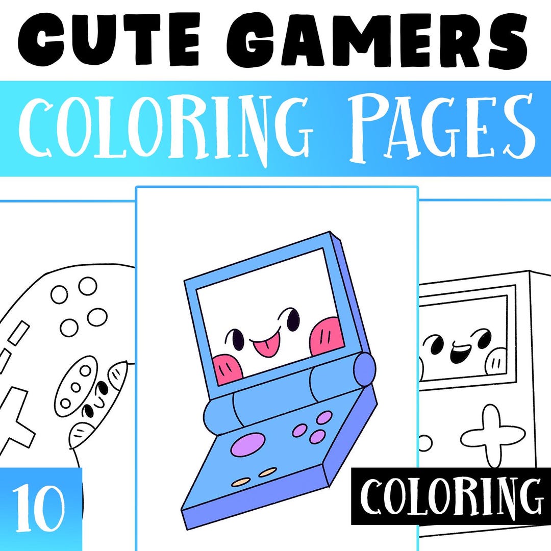 Gamers Coloring Pages | 10 Pages | Cute Coloring Pages | for Kids and ...
