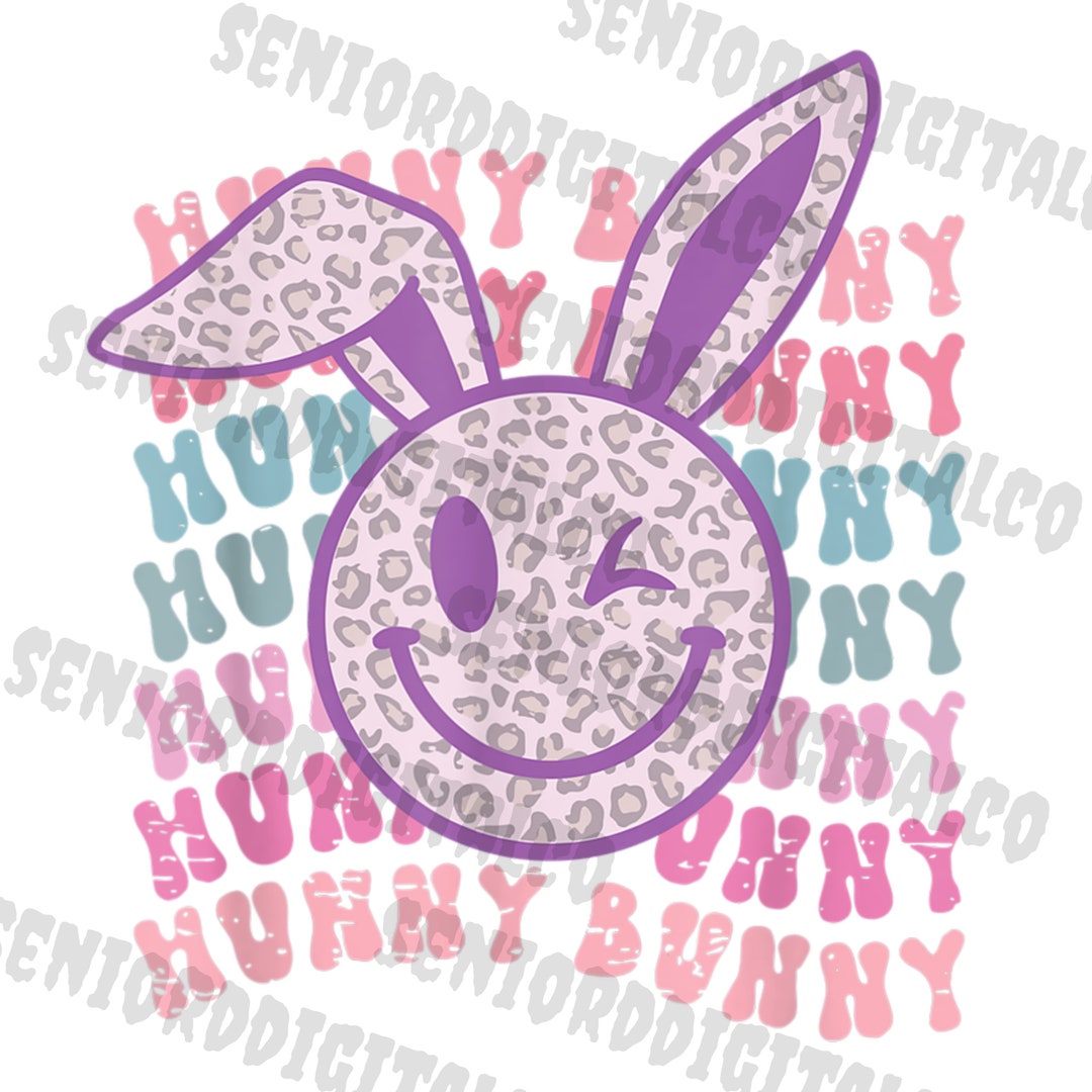 Hunny Bunny Leopard Smiley Face PNG Digital File, Bunny Easter Png ...