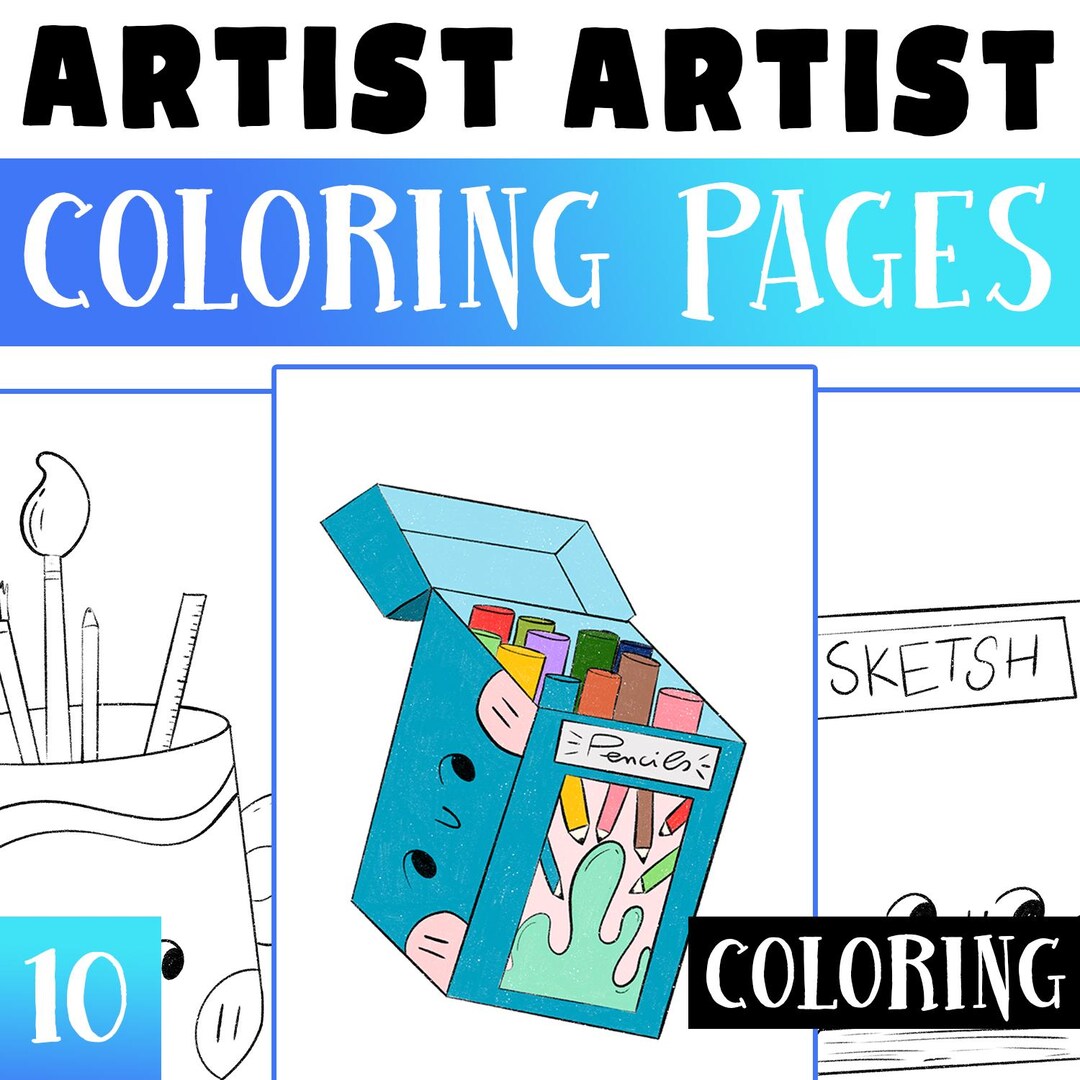 Artists Coloring Pages | 10 Pages | Cute Coloring Pages | for Kids and ...