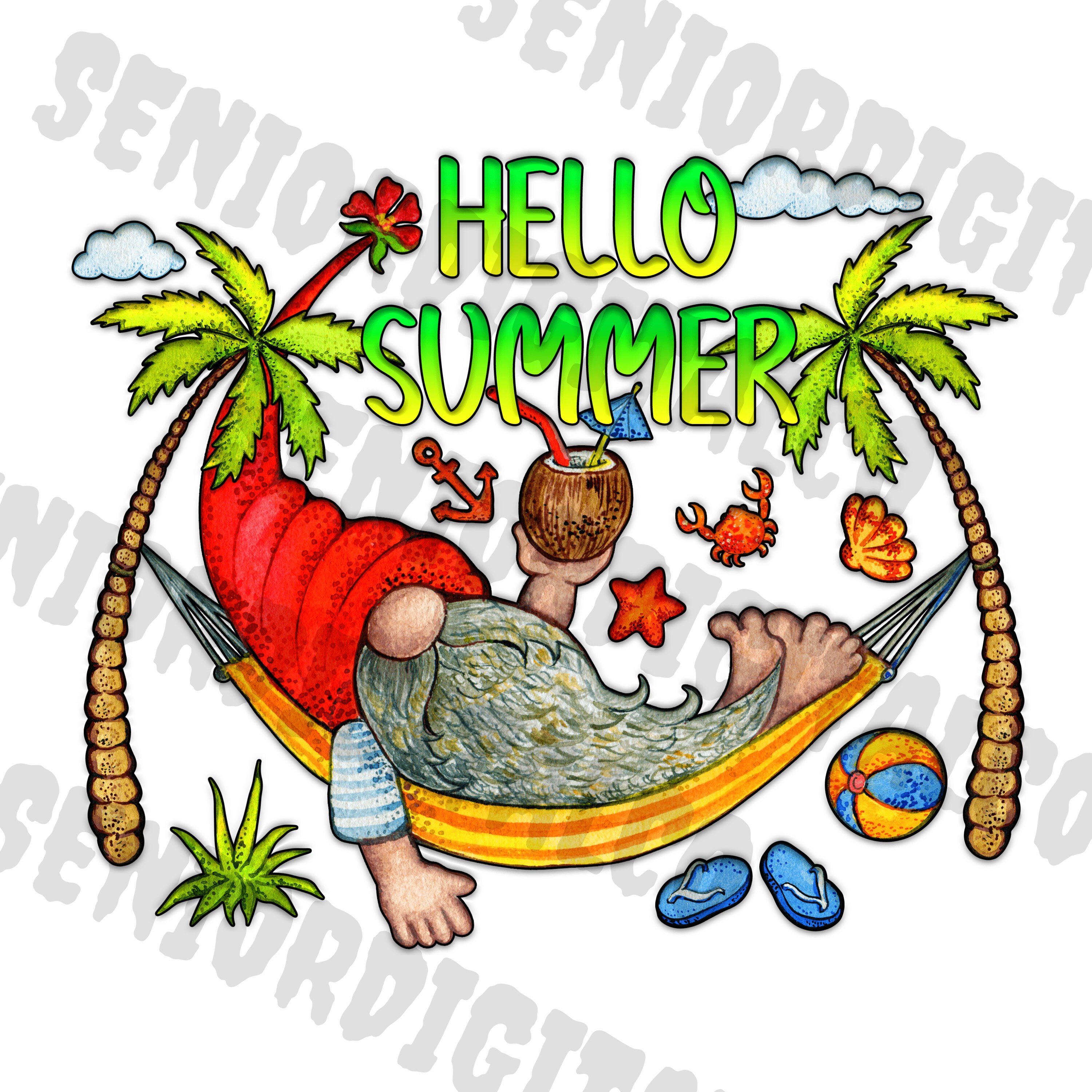 Hello Summer Gnomes Png Summer Design Summer Gnomes Png - Etsy