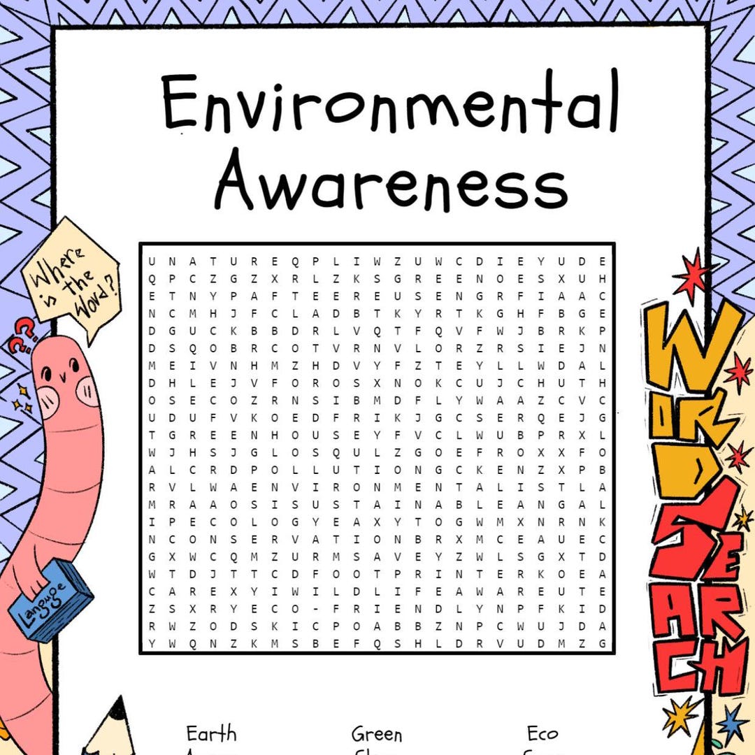 Environmental Awareness Word Search Puzzles, Self Care Puzzles ...
