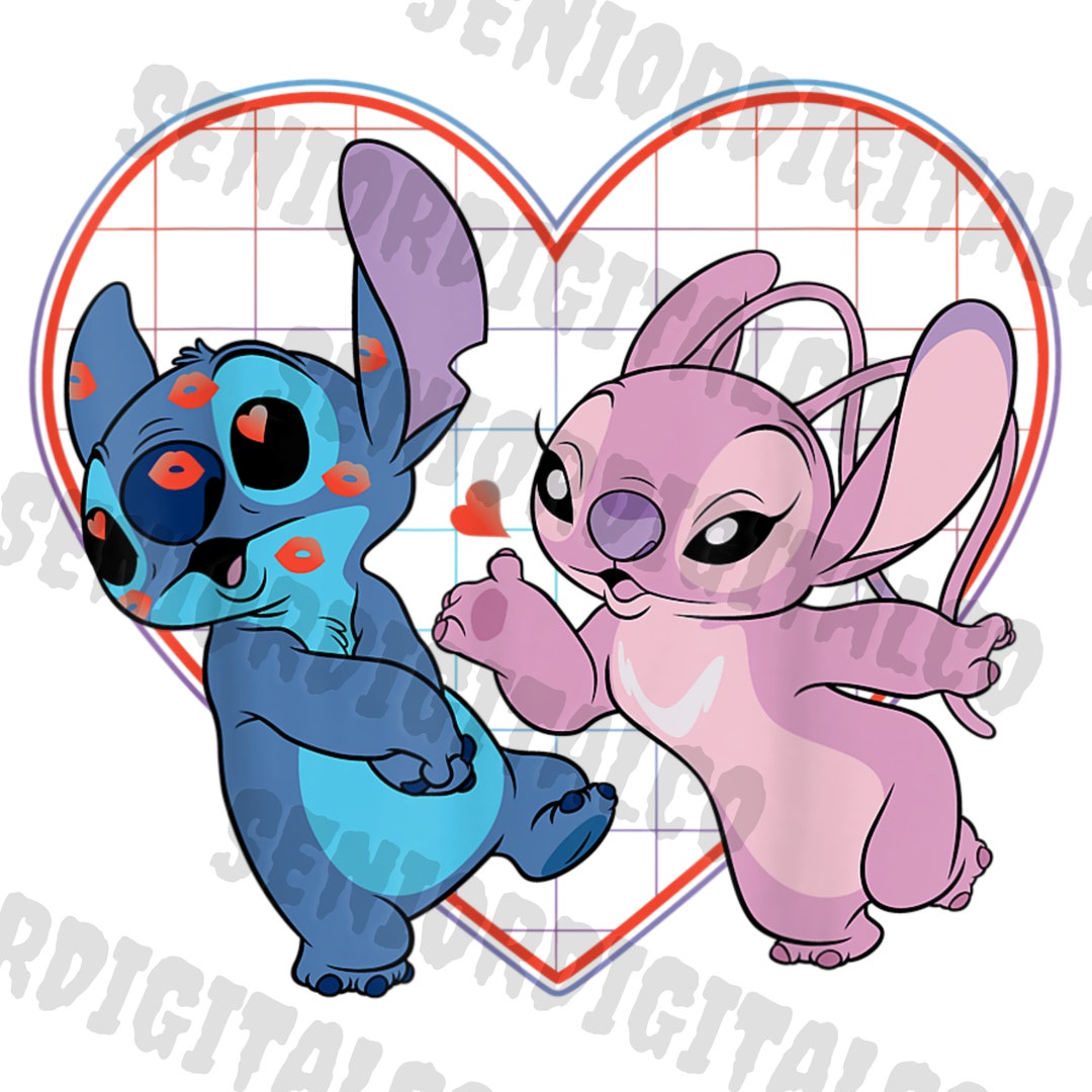 Ilo and Stitch Png,stitch and Angel Love Png,couple Png,valentine's Day ...