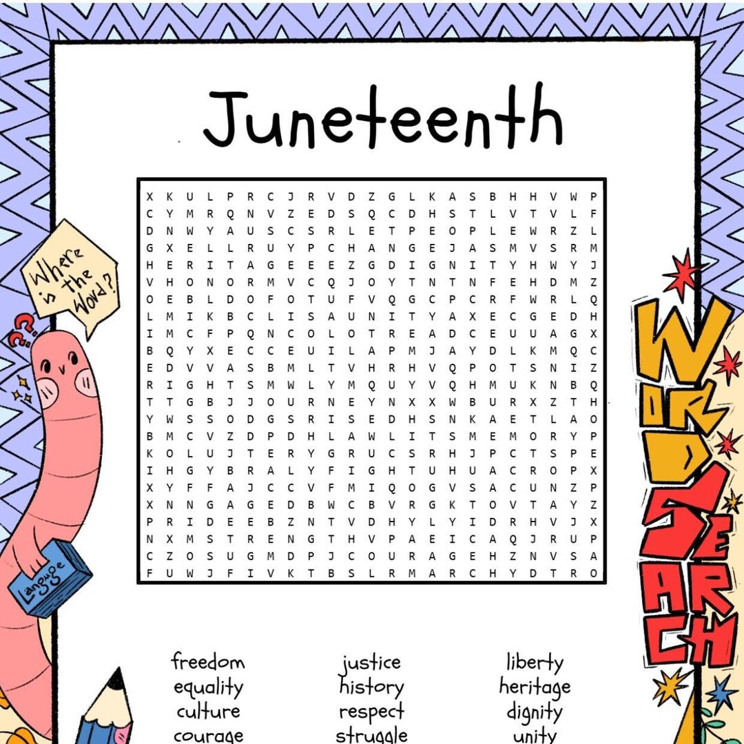 Juneteenth Word Search Puzzles, Self Care Puzzles, Printable Word ...