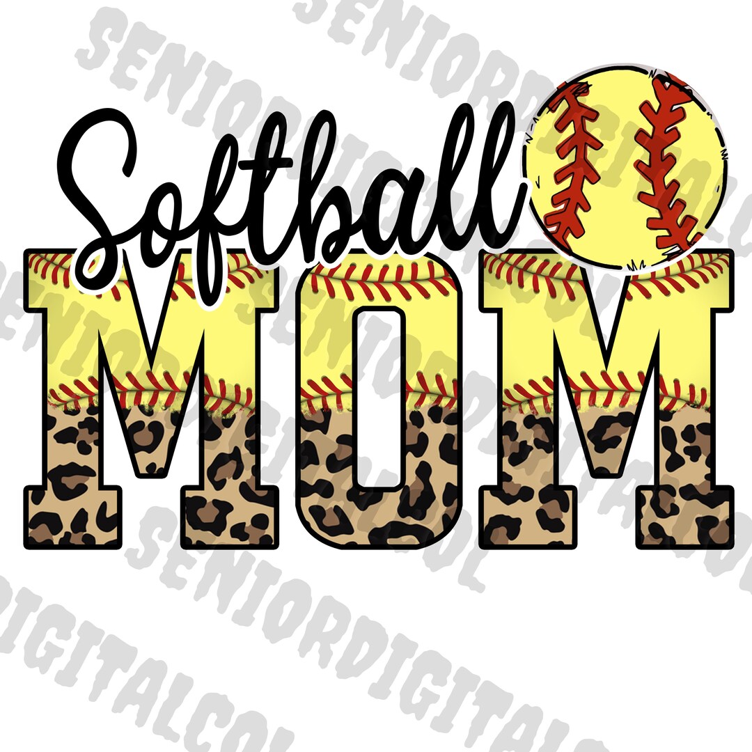 Softball Mom PNG Image Softball Black Leopard Letters Design - Etsy