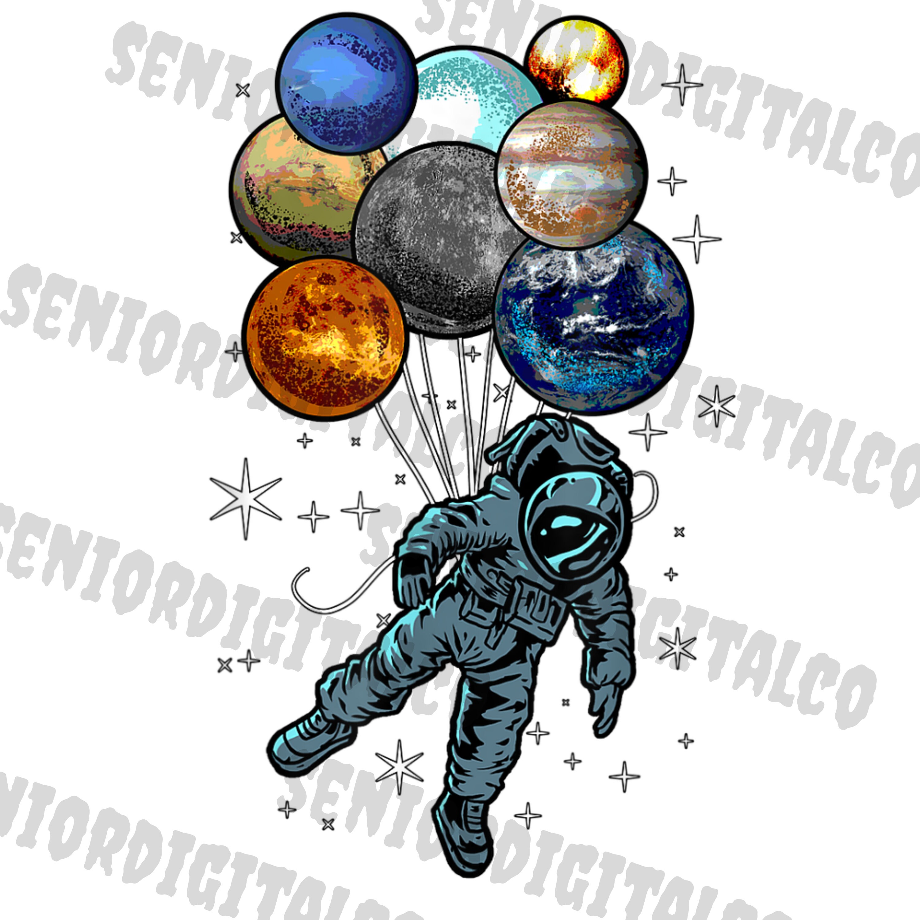 Space Png Planet Balloons Png Flying Astronaut Png Planets - Etsy