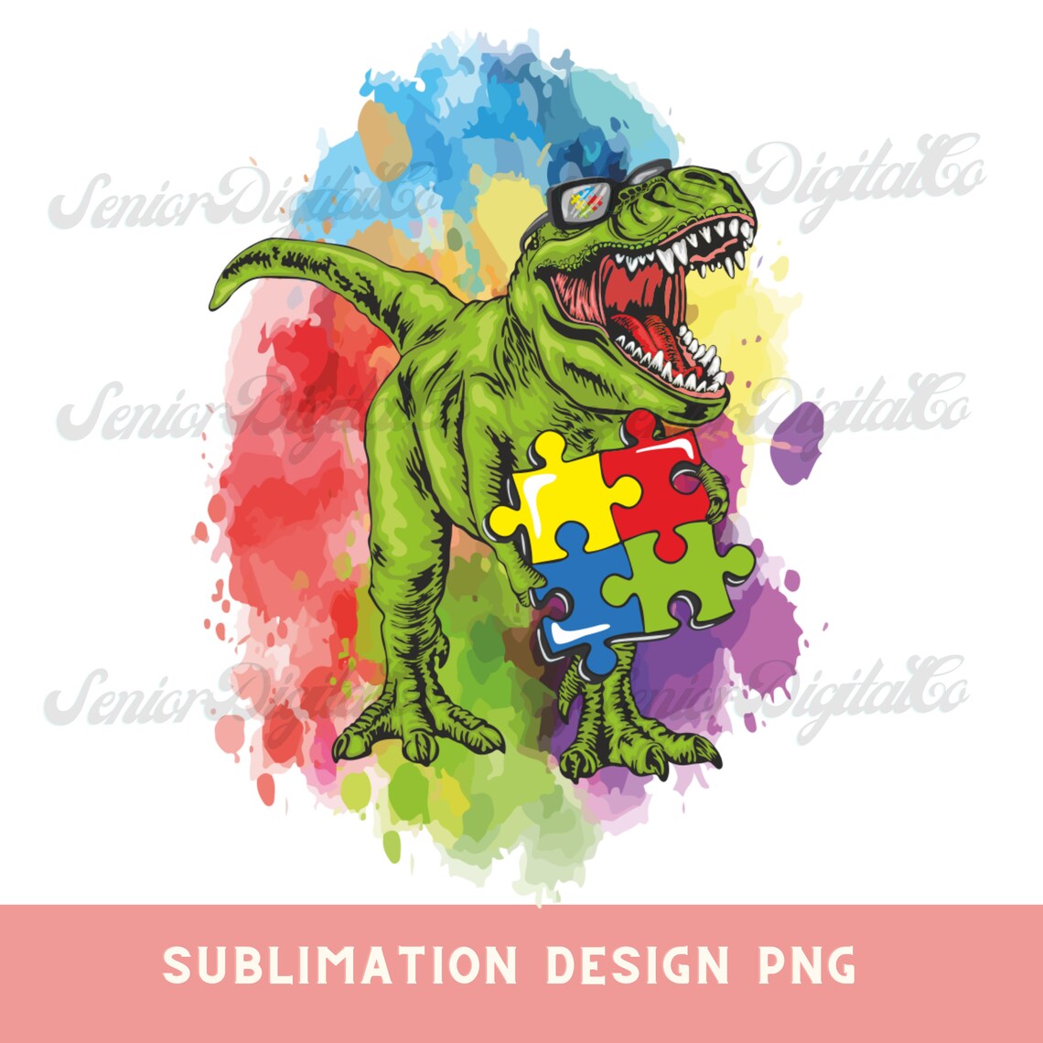 Autism Dinosaur Png, Autism Dinosaur Sublimation Design,autism Dinosaur ...