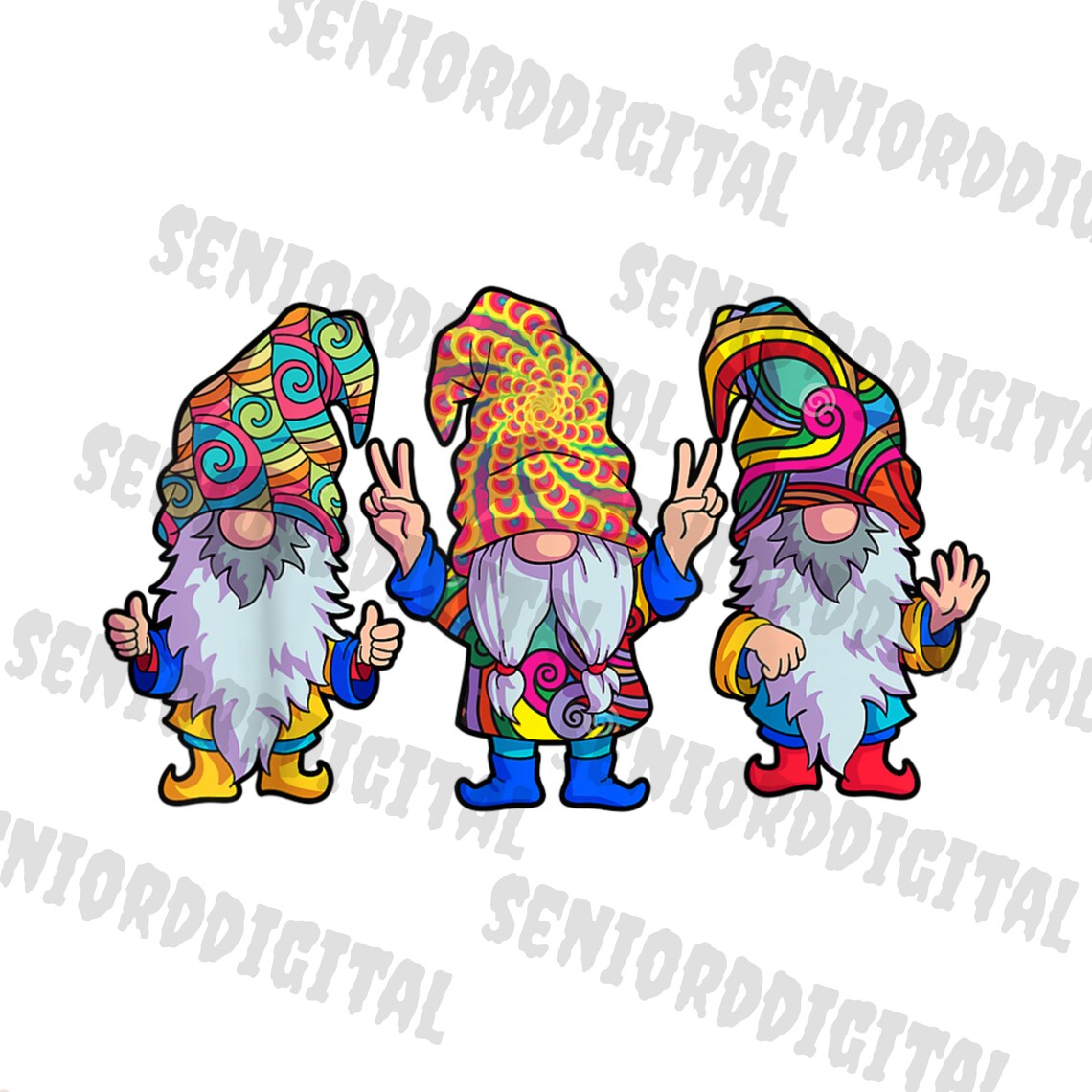 Peace Gnomes Png ,hippie Gnome Png , Hippie Gnome Clipart , Tie Dye ...
