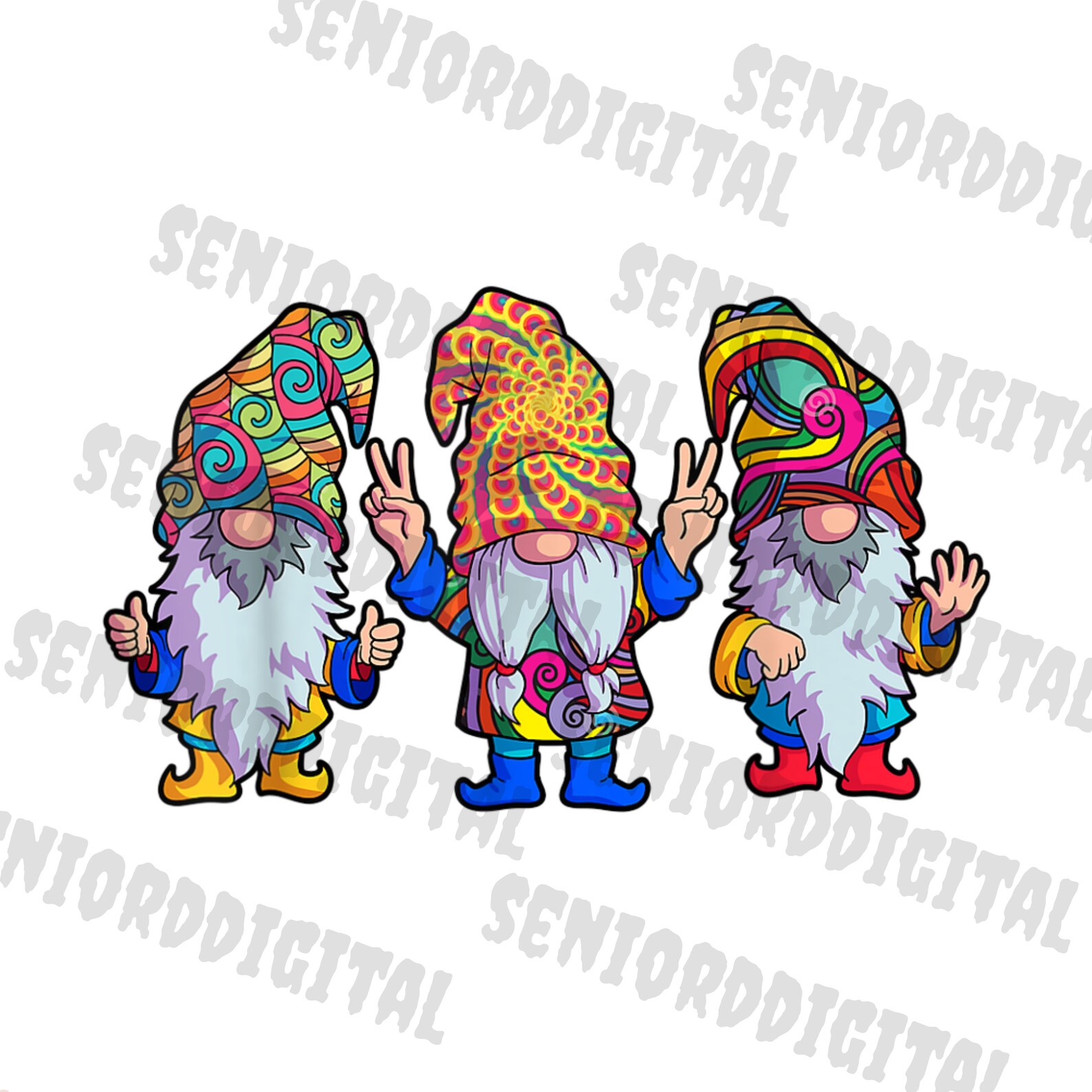 Peace Gnomes Png ,hippie Gnome Png , Hippie Gnome Clipart , Tie Dye ...