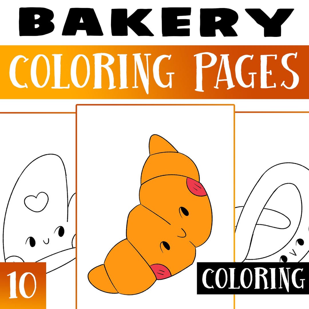 Bakery Coloring Pages | 10 Pages | Cute Coloring Pages | for Kids and ...