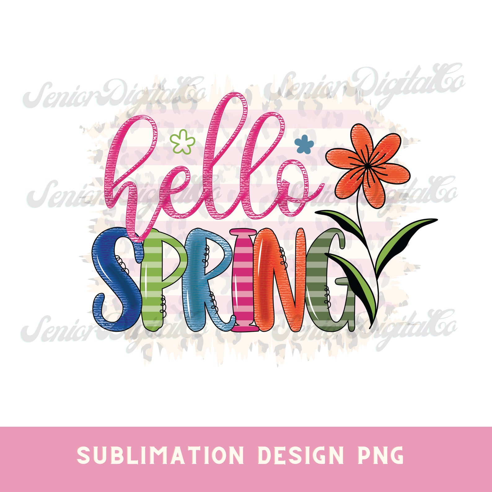Hello Spring PNG, Spring Sublimation PNG Graphic ,spring Png ,flowers ...