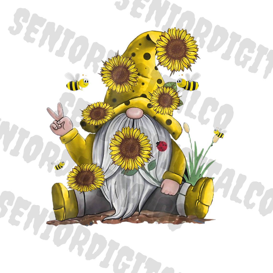 Sunflower Gnome Png Png Graphicssublimation Graphics Summer - Etsy