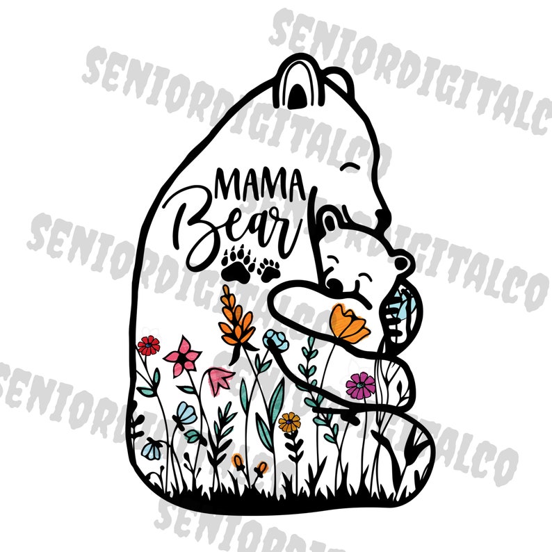 Mama Bear Png ,mama Baby Bear, Mom Bear Png, Bear Mama Png ,sublimation ...