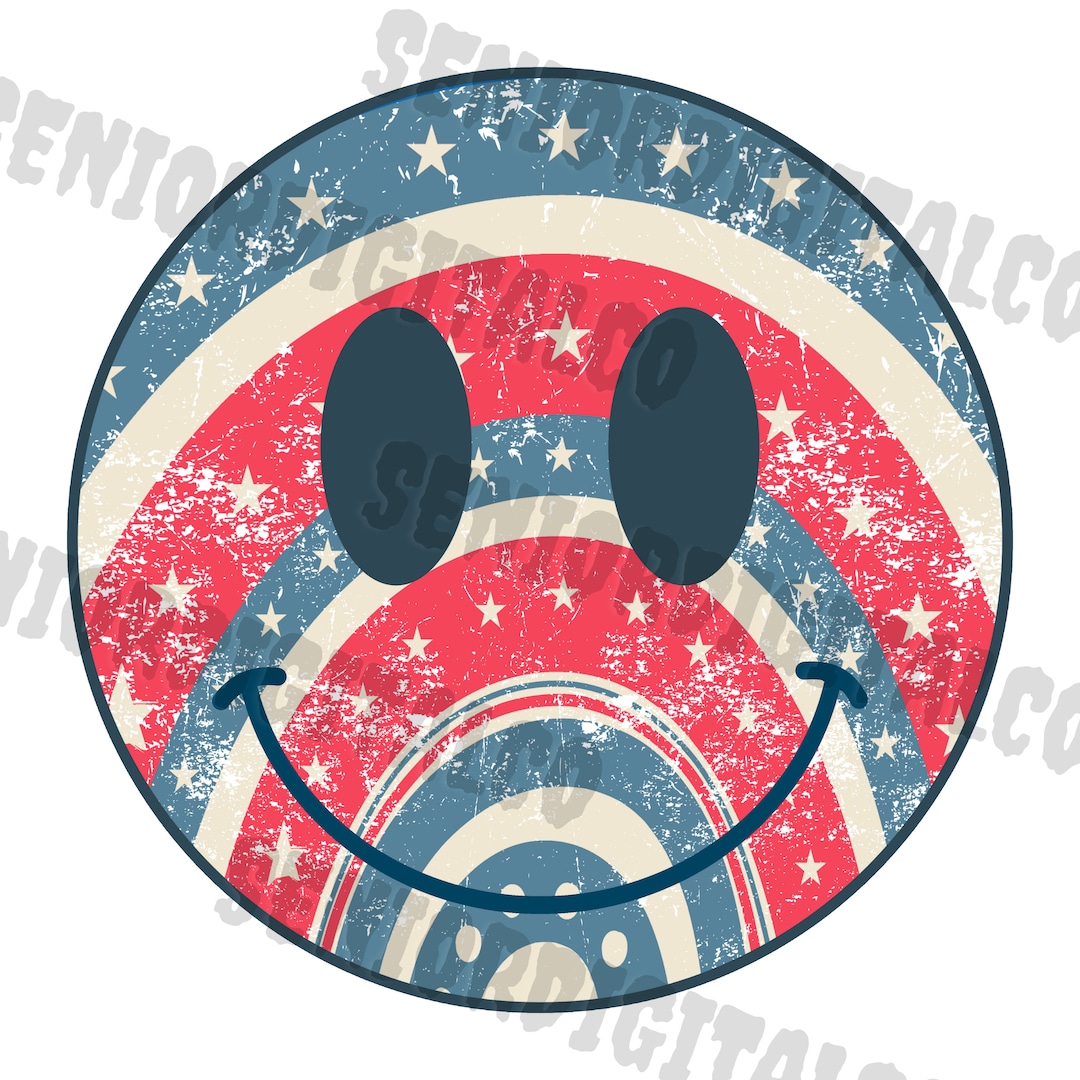America Usa Smiley Face Png,4th of July Png, Retro, Smiley Face Png ...