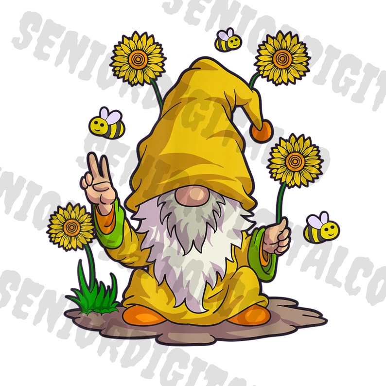 Bee Gnome Png sunflower Gnome Png Png Graphicssublimation - Etsy