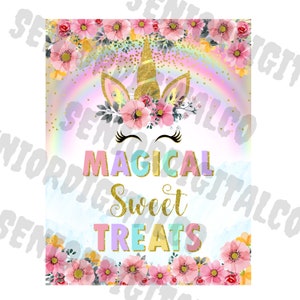 Unicorn Birthday Party Table Signs X6 Signs Printable Unicorn Eyelashes ...