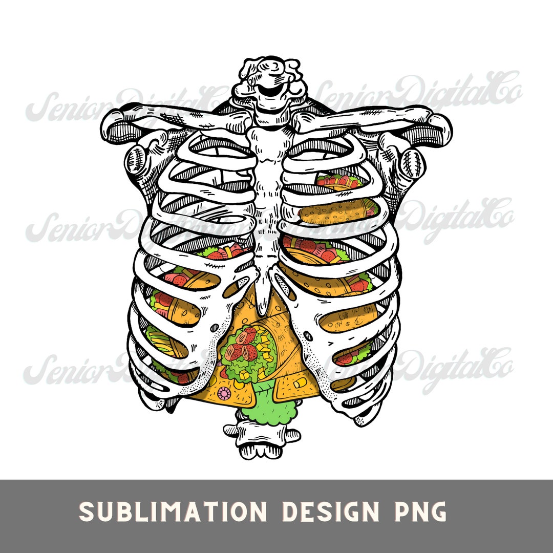 Skeleton Rib Tacos PNG, Digital Download, Tacos Sublimation Design ...