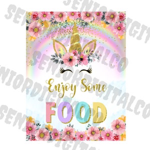 Unicorn Birthday Party Table Signs X6 Signs Printable Unicorn Eyelashes ...