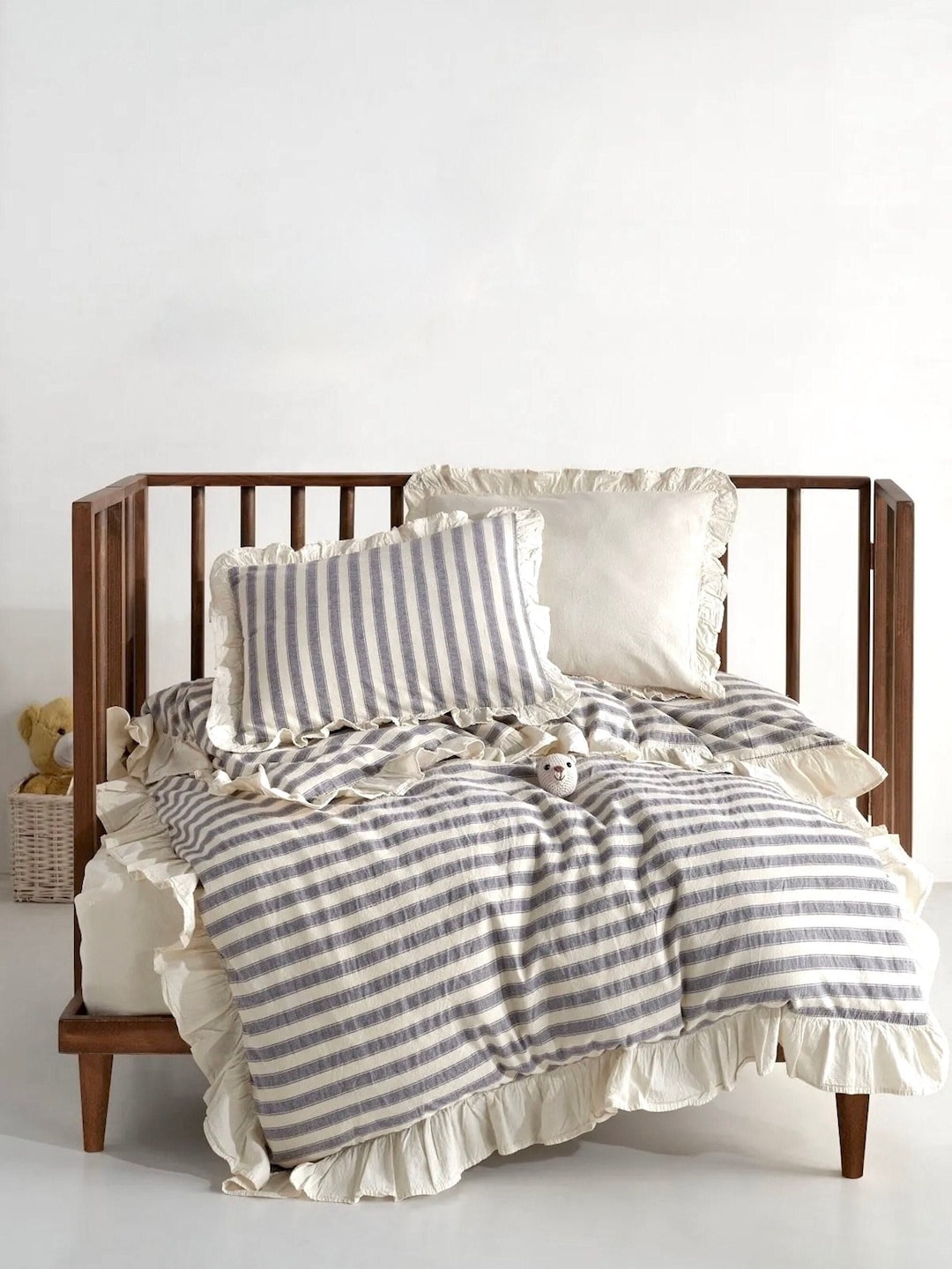 Baby Duvet Cover Sheet and Pillowcase Set, Boho Nursery Bedding With ...