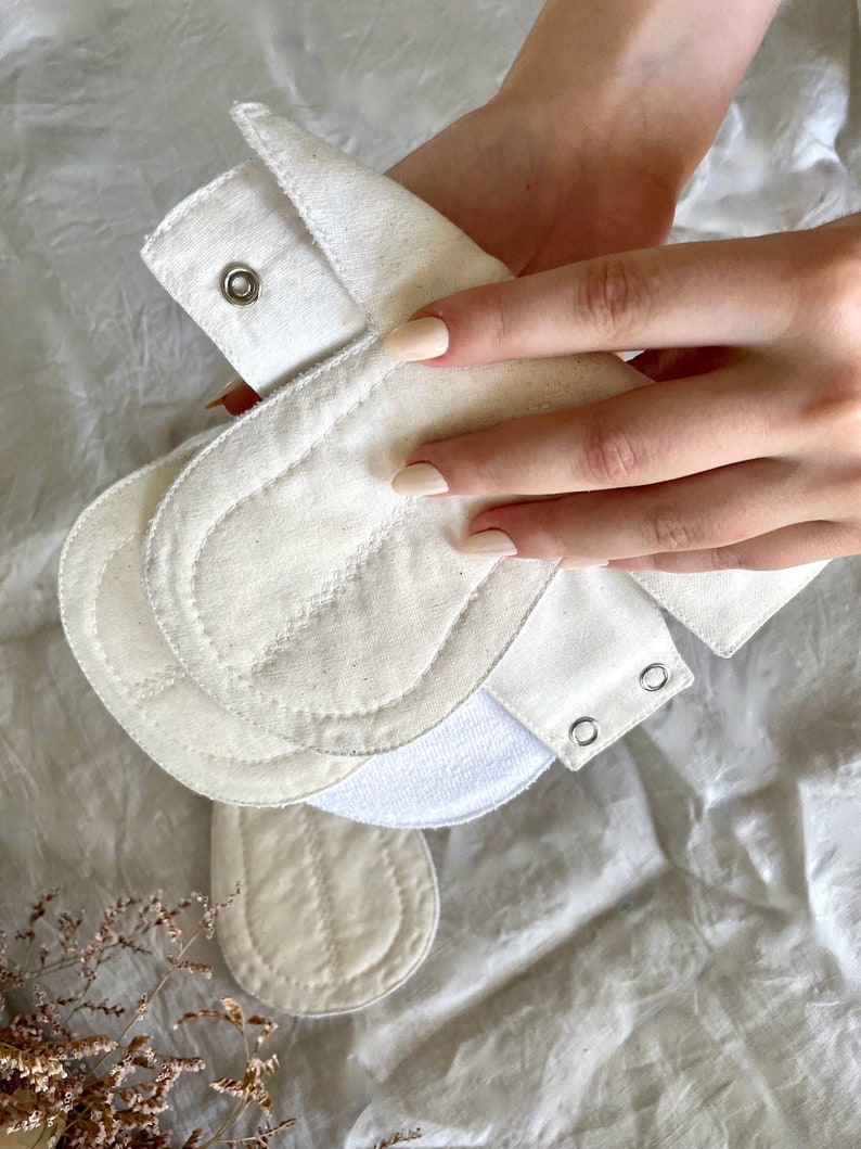 Organic Cotton Reusable Cloth Pads, Undyed Washable Period Pad ...