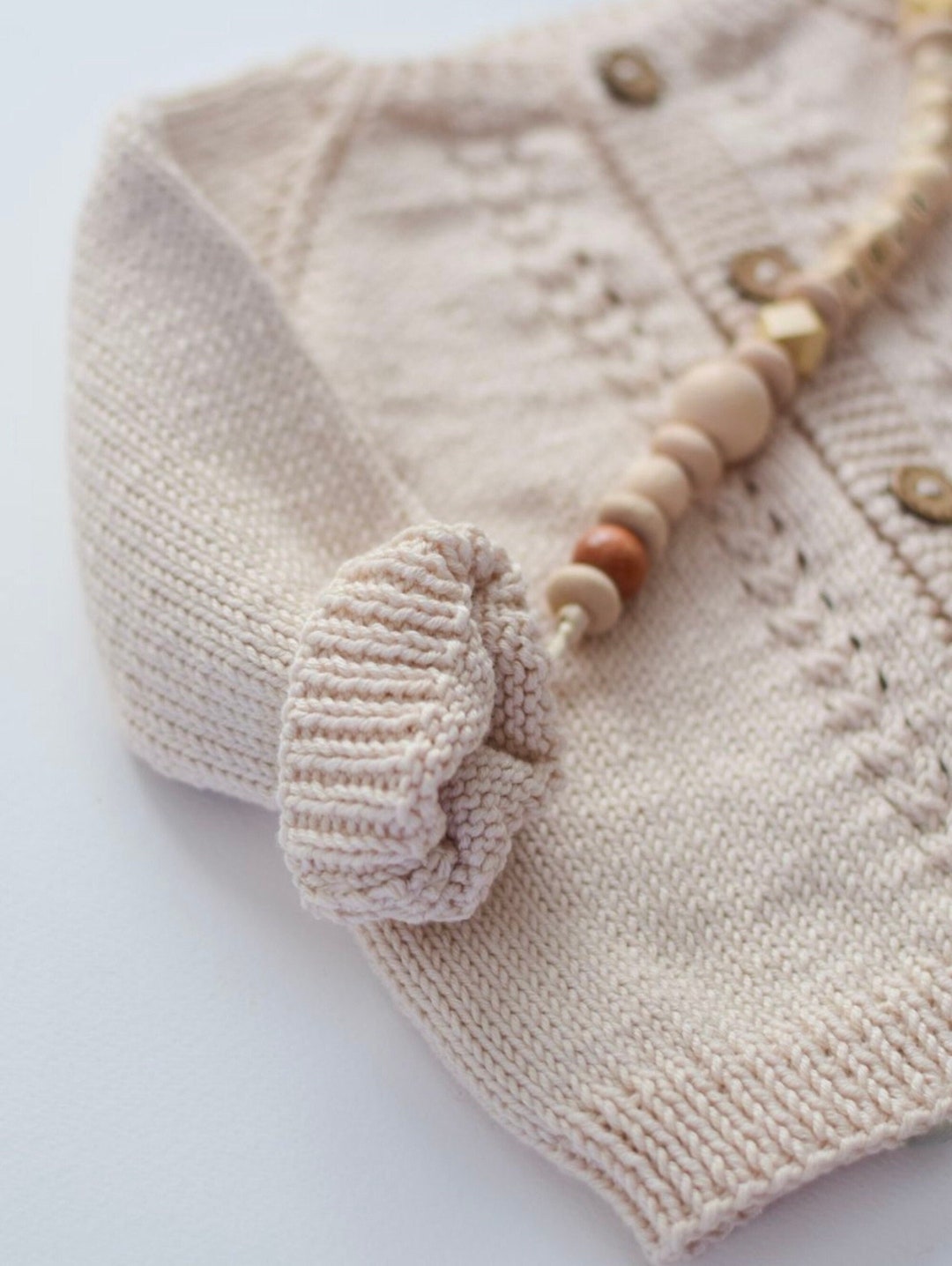 Hand Knit Organic Cotton Baby Cardigan, Gender Neutral Sweater, 100% ...