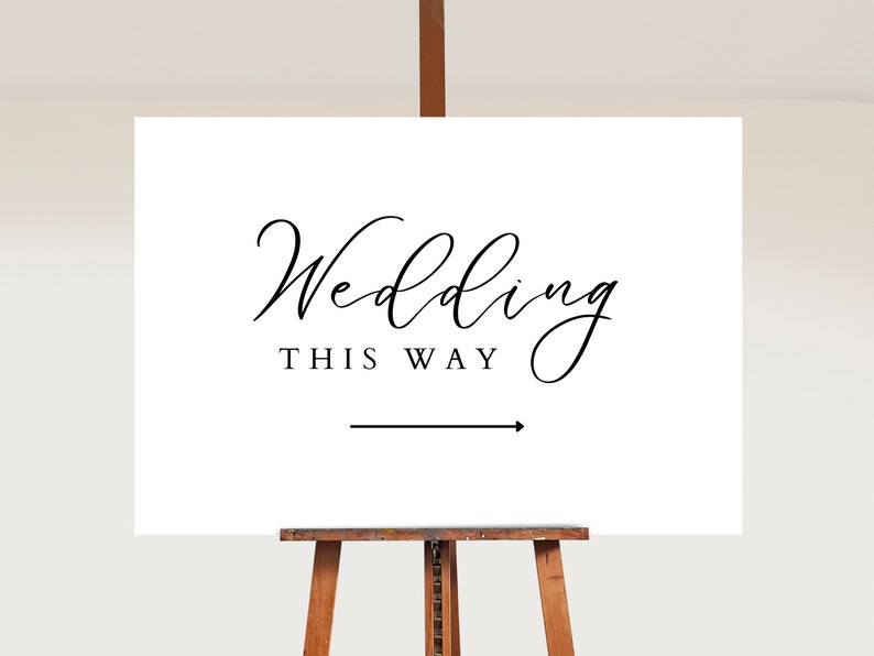 This Way to Our Wedding Sign Simple Wedding Signage Digital - Etsy