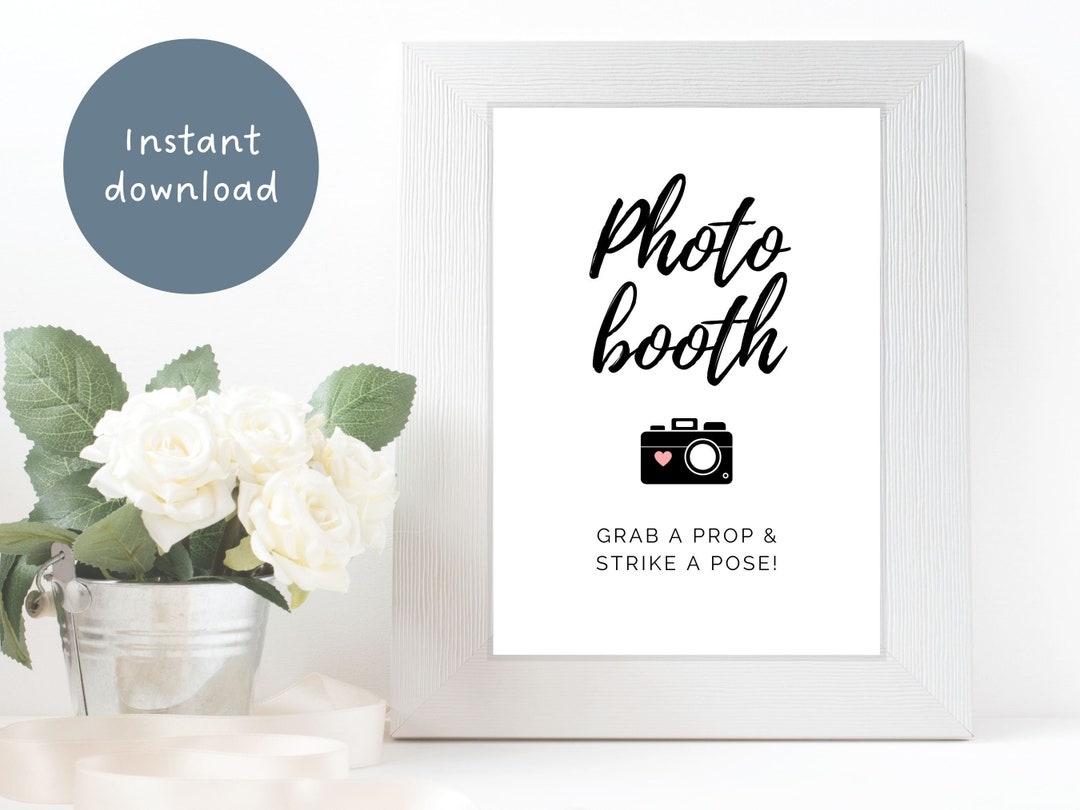 Printable Wedding Photo Booth Sign, Photo Guest Book Sign, DIY Photo ...